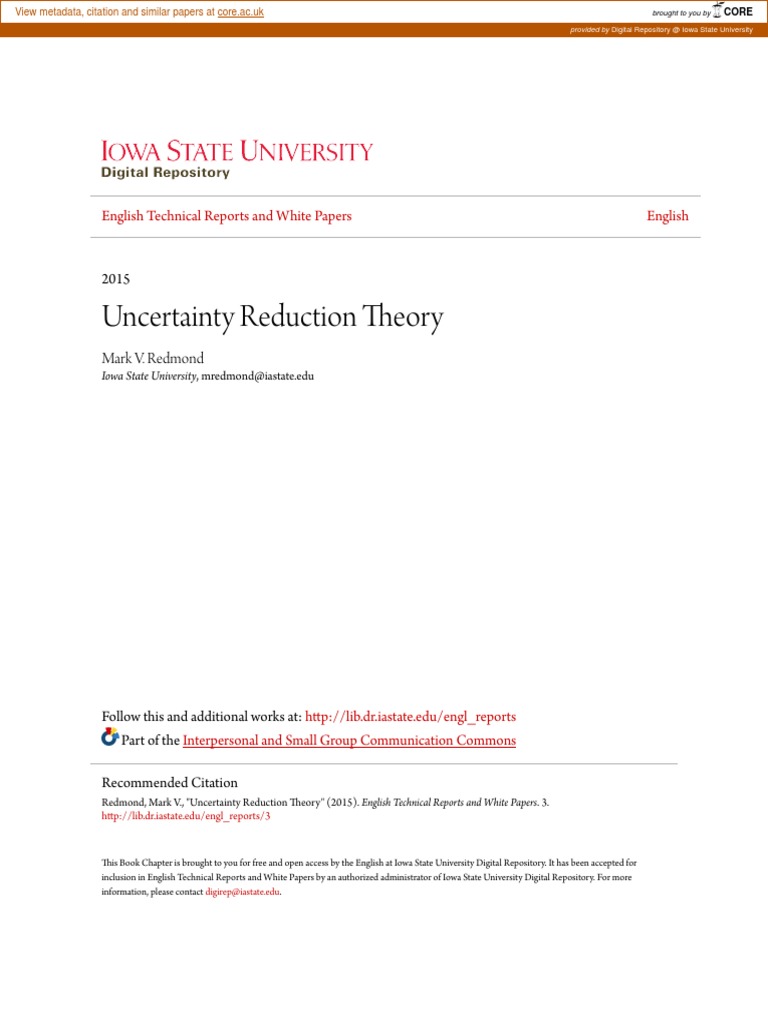 Uncertainty Reduction Theory Explained | PDF | Axiom | Theorem