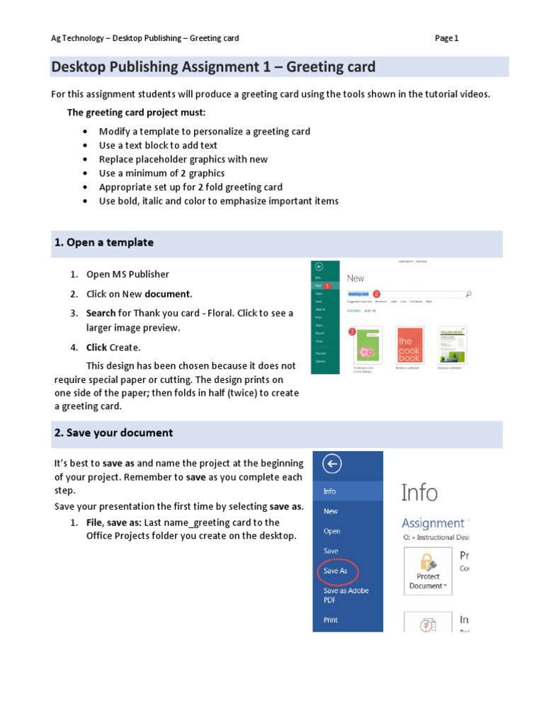 Desktop Publishing Assignment 1 - Greeting Card | PDF | Page Layout | Computing