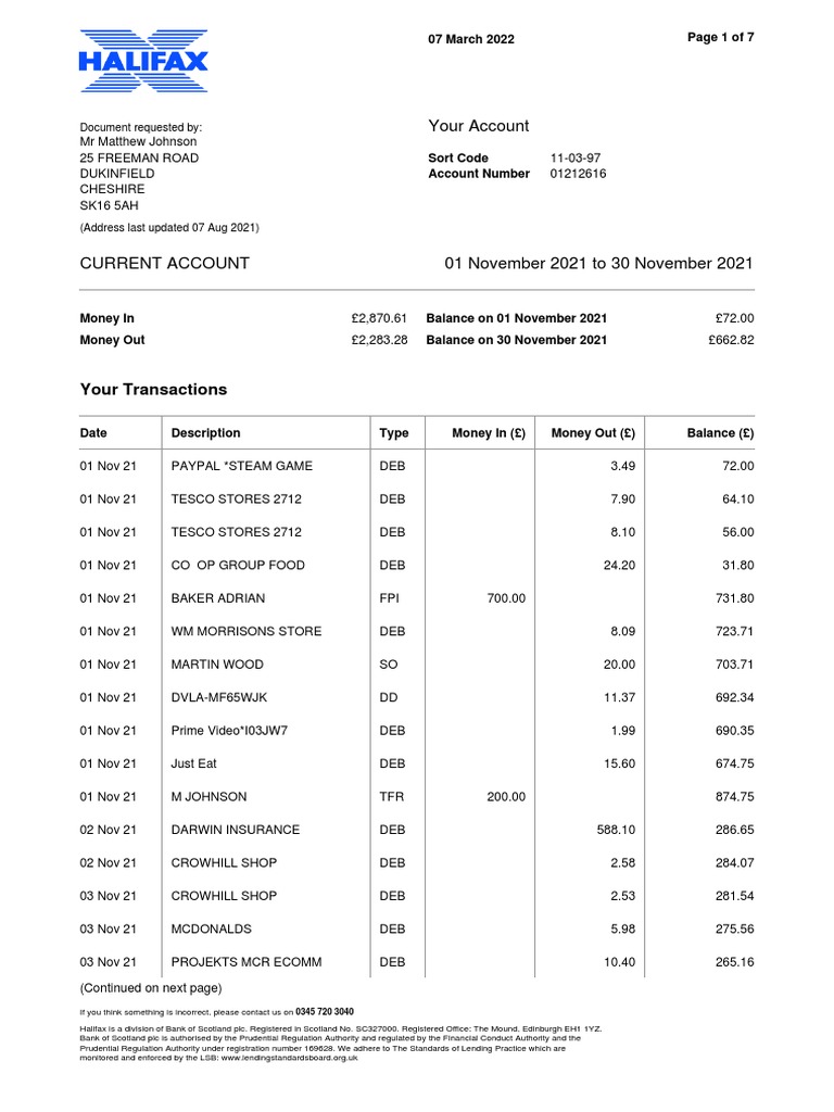2021 November Statement | PDF | Banks | Money