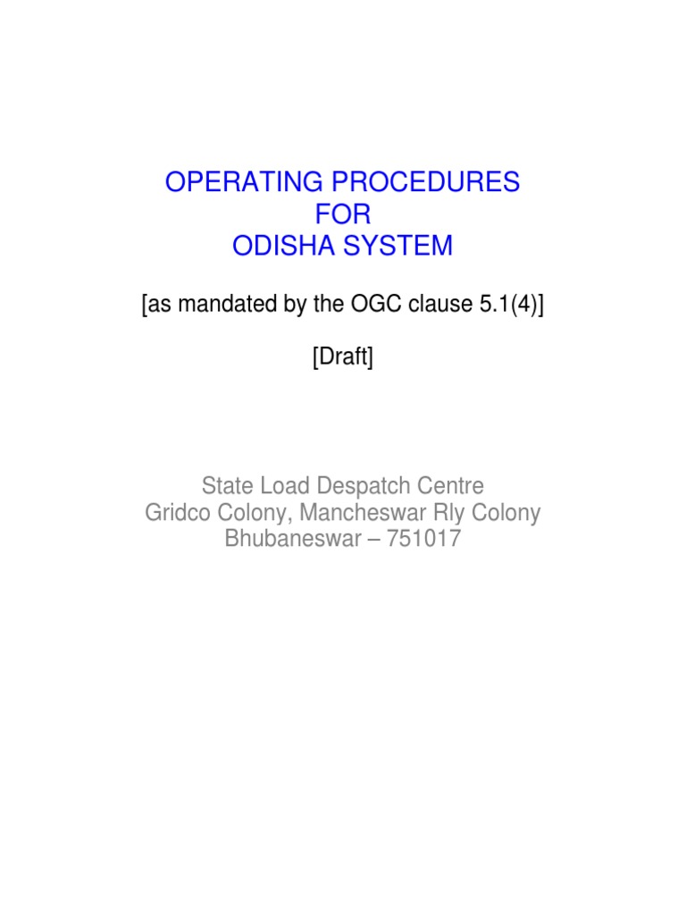 Operating Procedure1 (Draft) | PDF | Electrical Substation | Electrical ...