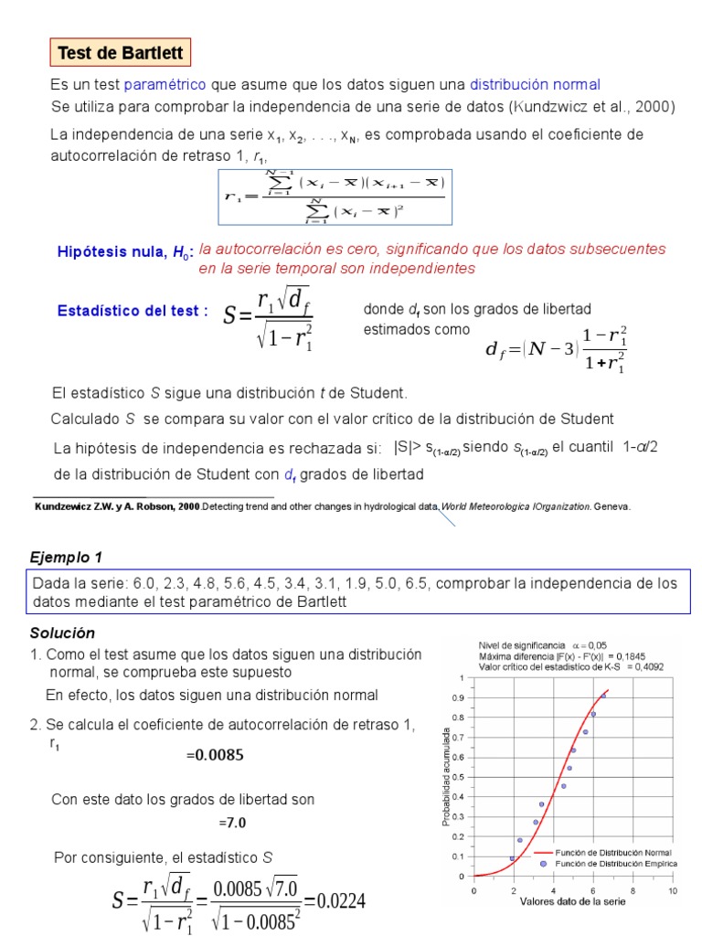 Test de Bartlett | PDF | Teoría estadística | Teoría de probabilidad