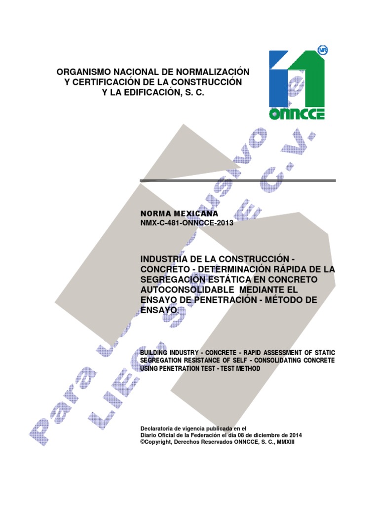 Nmx-C-481-Onncce-2013. Liec | PDF