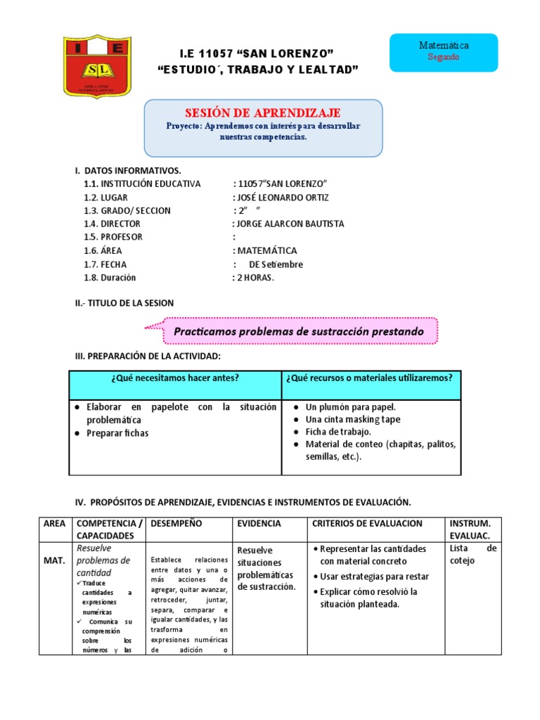 Seguimos Practicando Sustraccion Prestando | PDF | Sustracción | Cognición