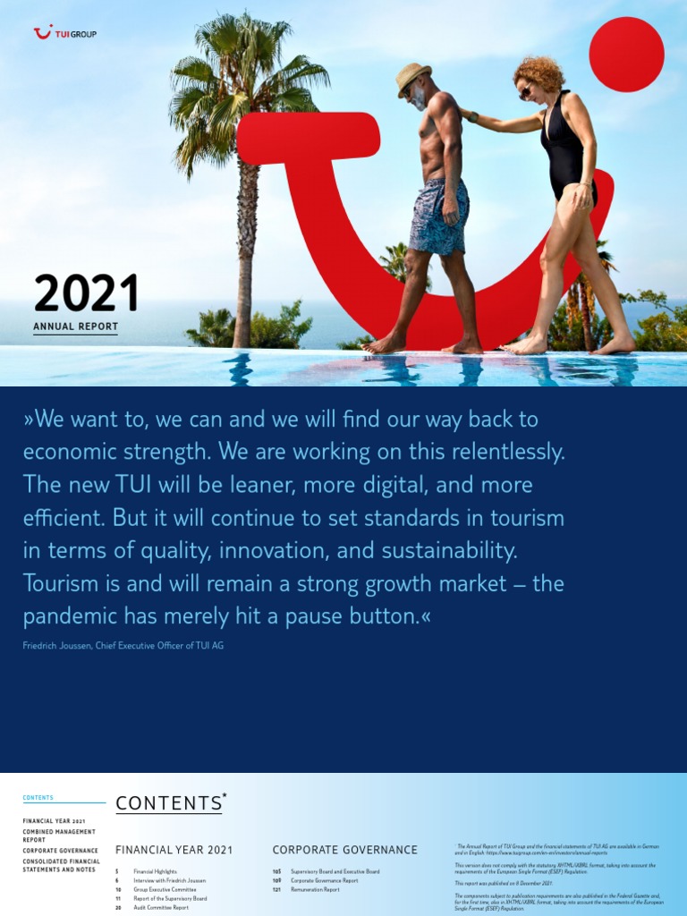 TUI Group Report 2021 | PDF | Financial Statement | Board Of Directors