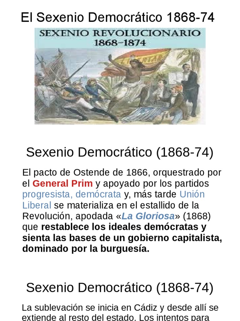 Sexenio Democrático | PDF | Teorías políticas | Política de españa