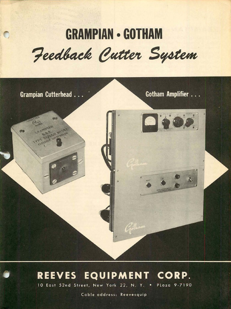 Grampian-Gotham Audio Developments Feedback Cutter System | PDF ...