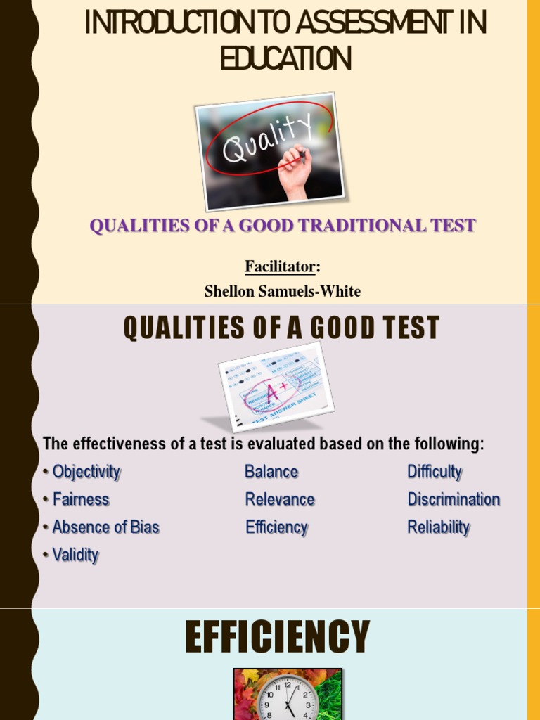Qualities of A Good Test | PDF | Educational Assessment | Validity ...