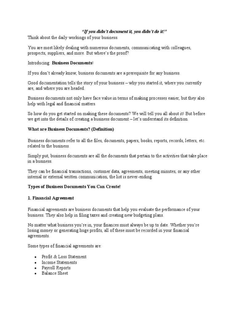 Essential Guide to Business Documents | PDF | Business | Employment