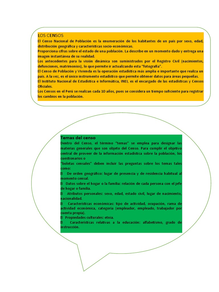 Los Censos: Temas Del Censo | PDF | Censo | Población