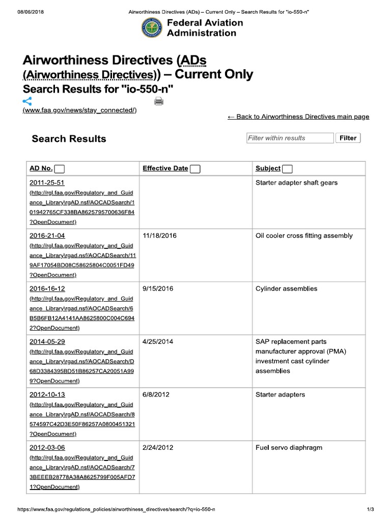 Faa Ad Io55n 8-6-218 | PDF