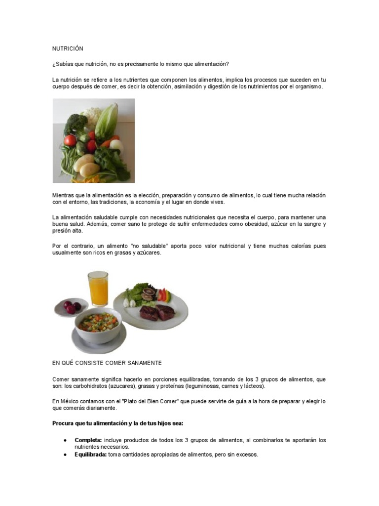 Nutrición y Alimentacion | PDF | Nutrición | Dieta y nutrición