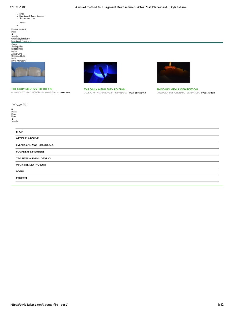 Fragment Reattachment Method in Dentistry | PDF | Dental Anatomy ...