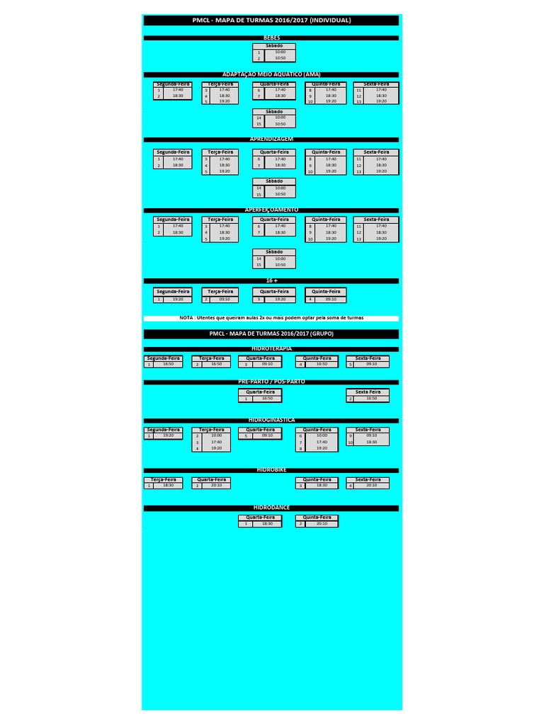 Quadro Resumo 2016 2017 | PDF