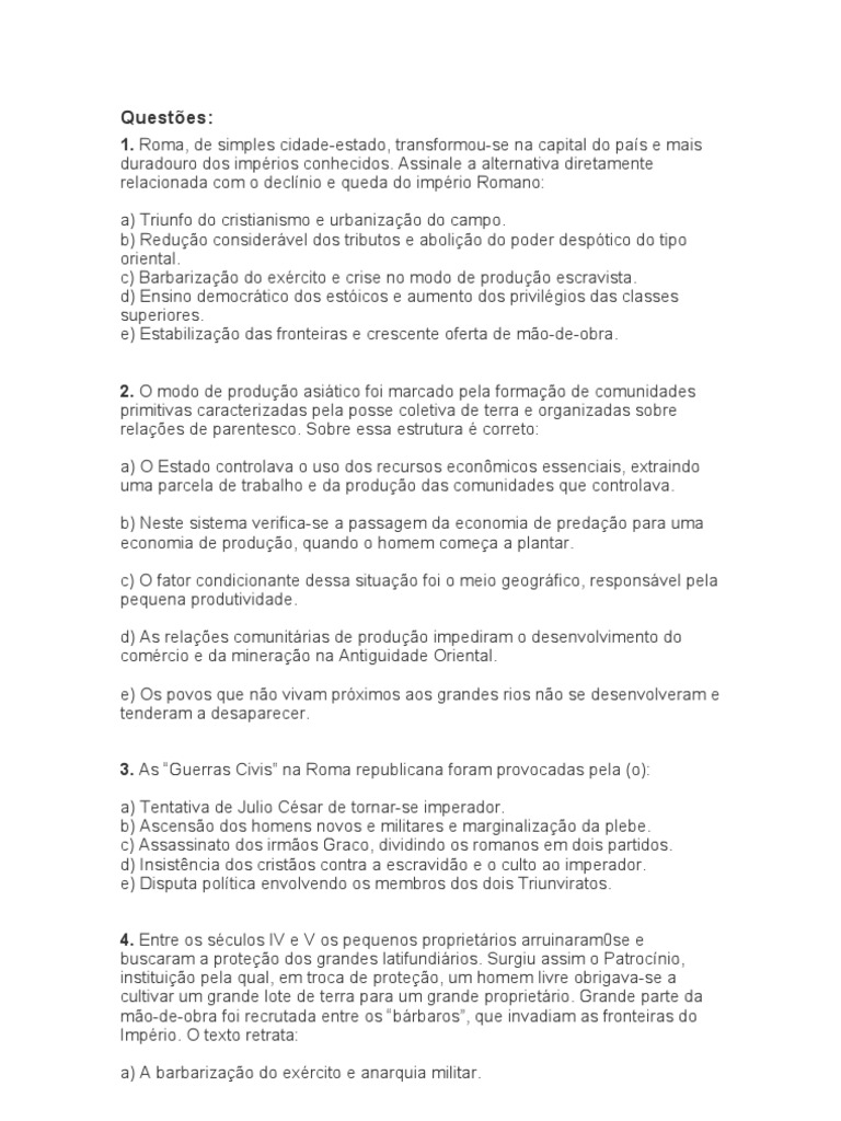 Apostila de Historia | PDF | Império Romano | Roma Antiga