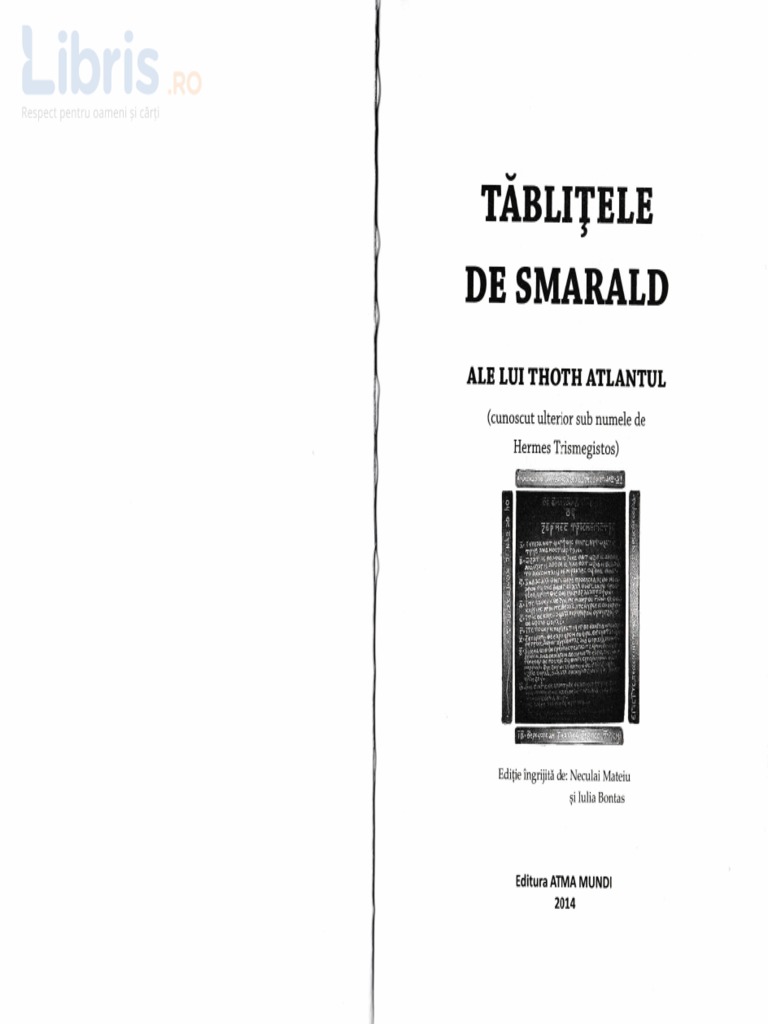 Tablitele de Smarald Ale Lui Thoth Atlantul - Hermes Trismegistus | PDF
