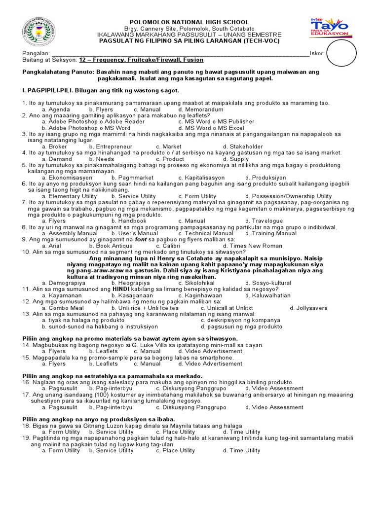 Fil12 Exam 2nd | PDF