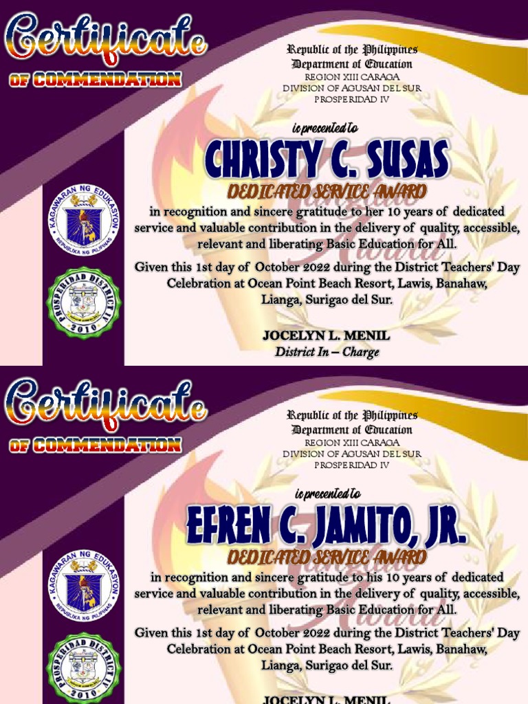 Certificate Servive Award Pdf Public Administration Government