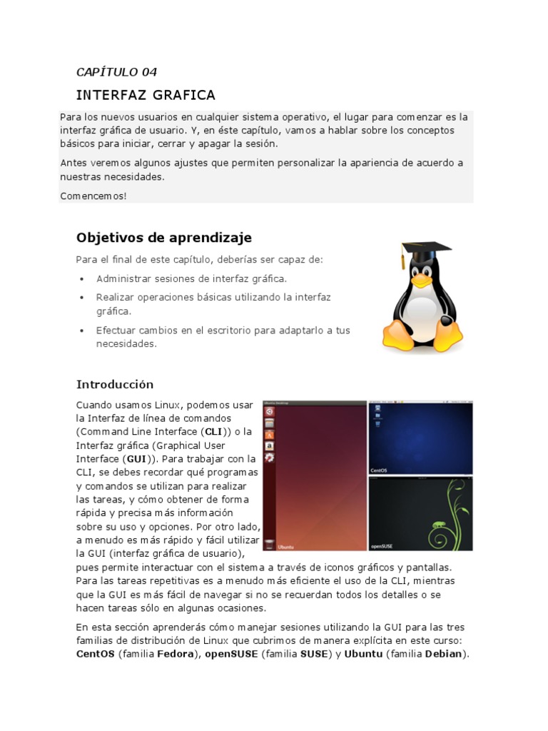 Capítulo 04 - Interfaz Grafica | PDF | Distribución de Linux ...