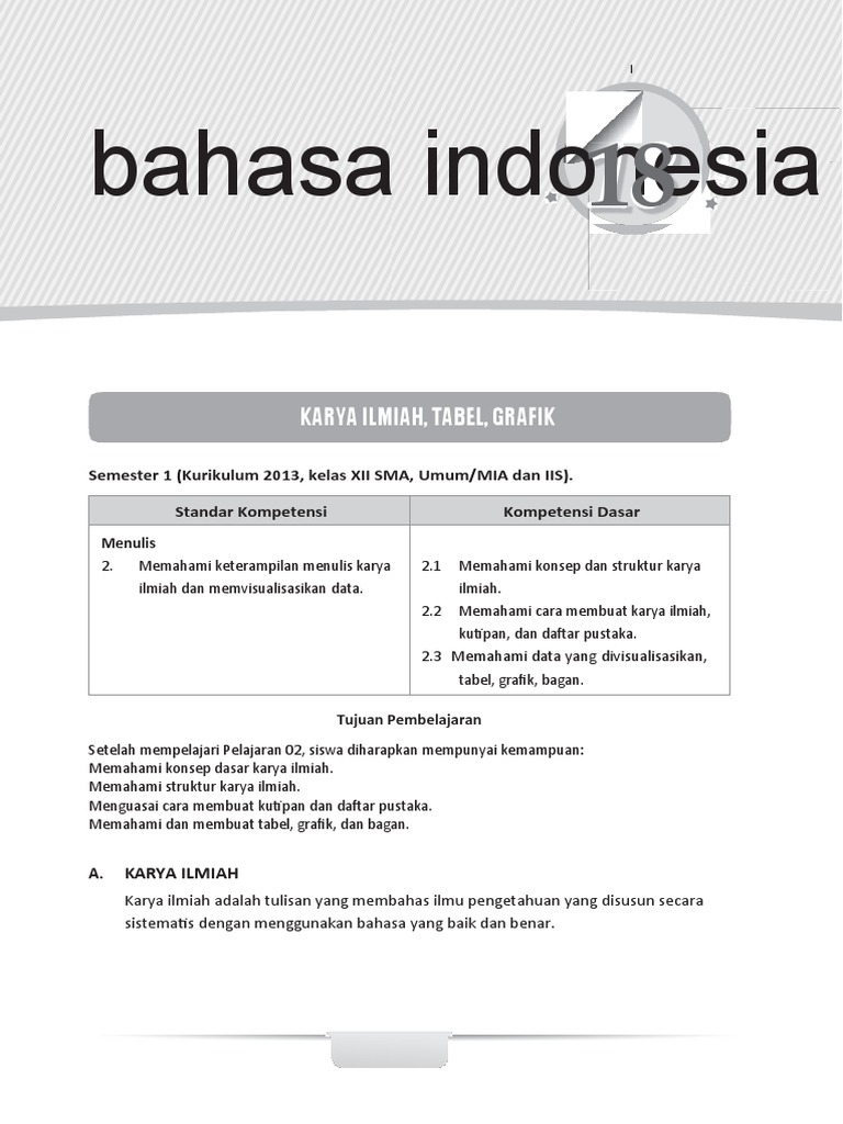 Karya Ilmiah Tabel Dan Grafik Pdf