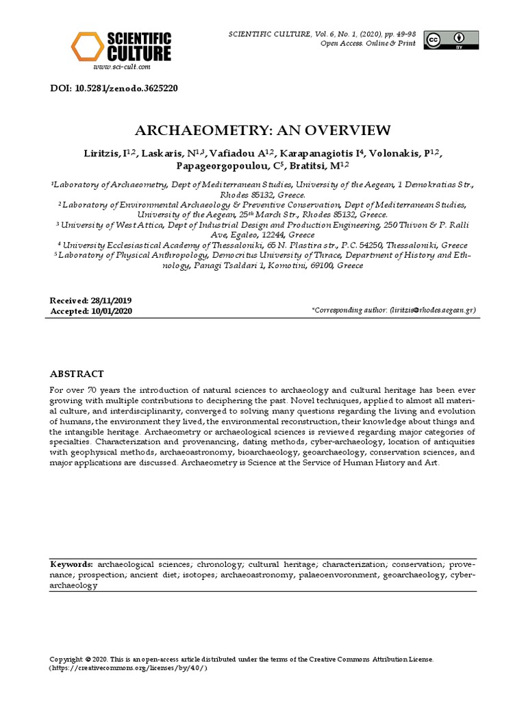 Liritzis Et Al. (2020) - Archaeometry An Overview | PDF | Radiocarbon ...
