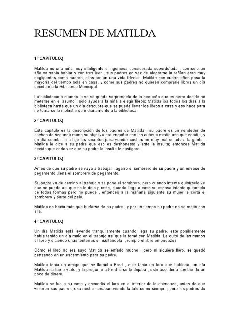 Resumen de Matilda | PDF