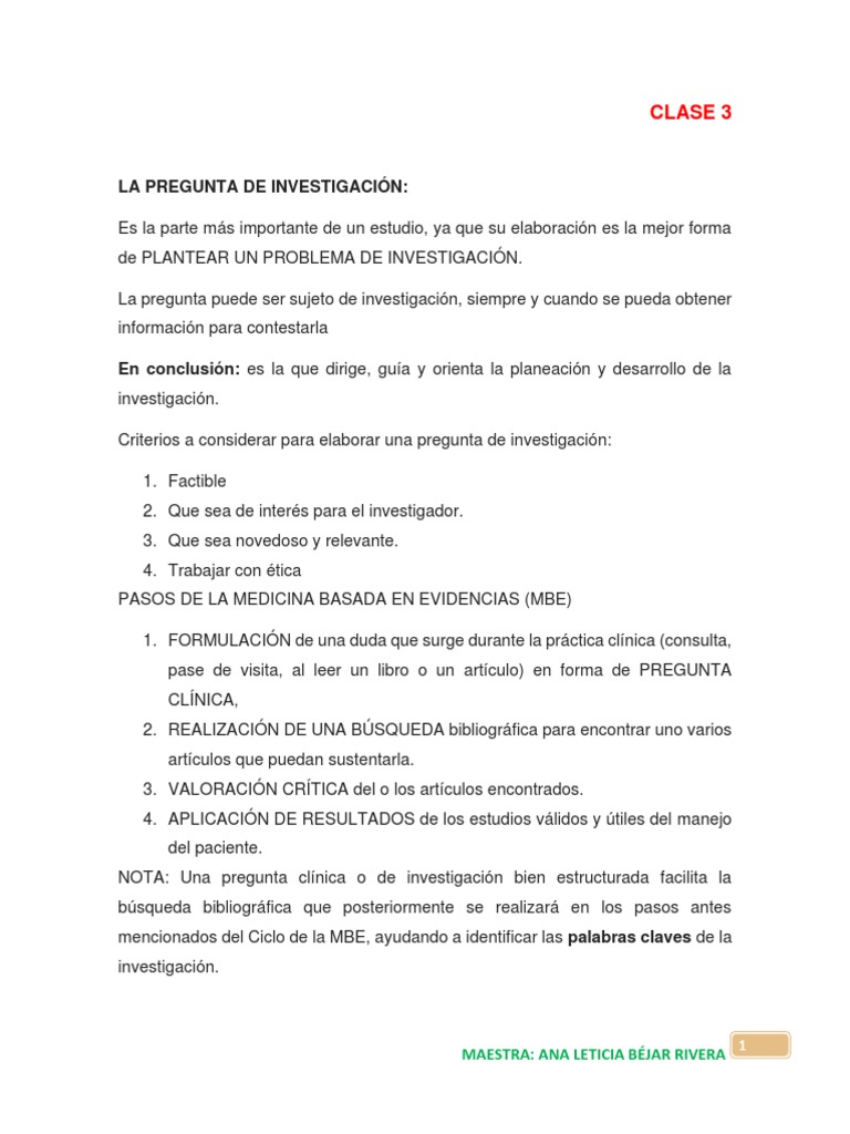 Pregunta Pico | PDF | Evidencia basada en medicina | Asma