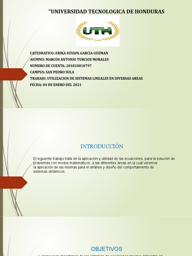 Aplicacion de Ecuaciones Lineales | PDF