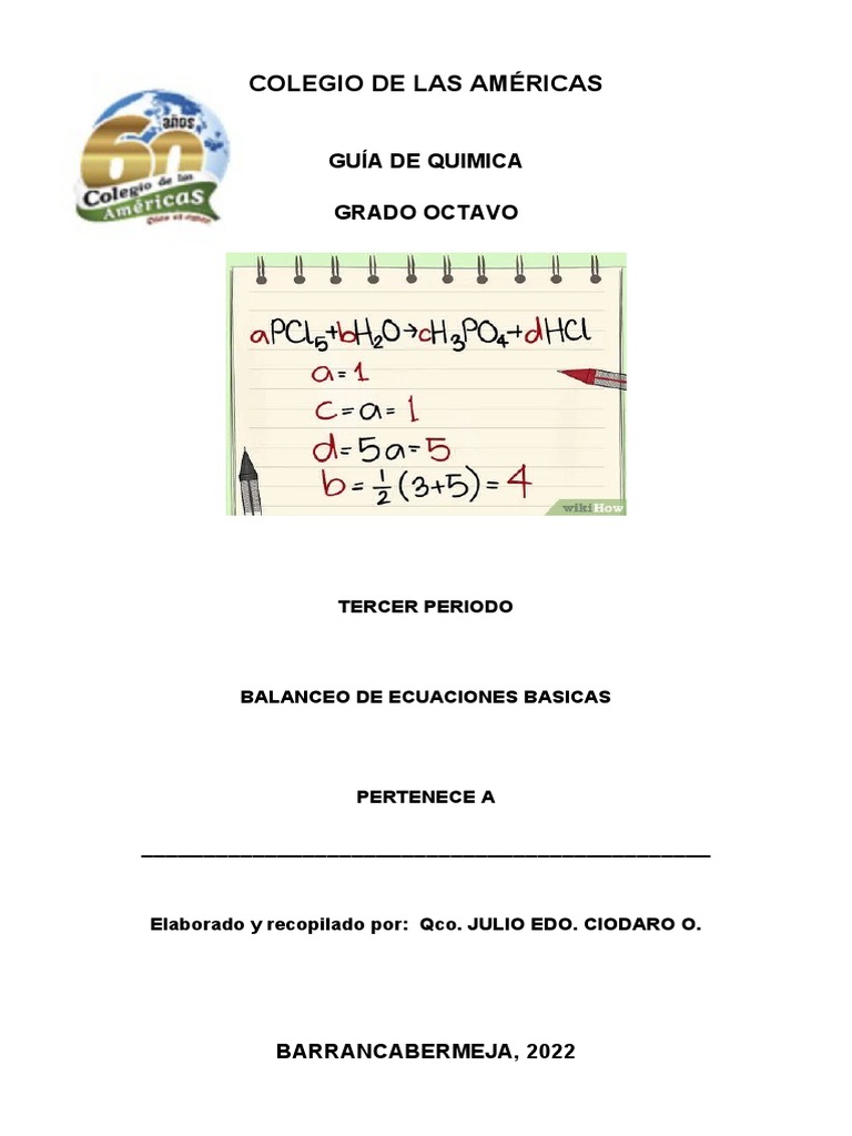 Guia Qca G08a 4p 2021 Estequiometria Basica | PDF | Estequiometría ...