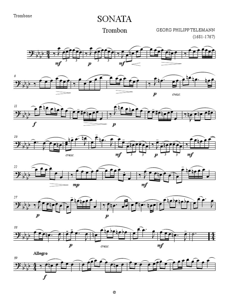 Sonata - Telemann - Trombone | PDF