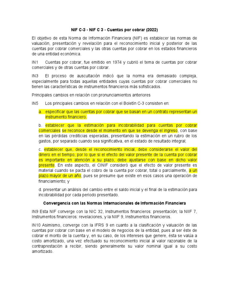 NIF C-3 29 Sep 22 | PDF | normas internacionales de INFORMACION ...