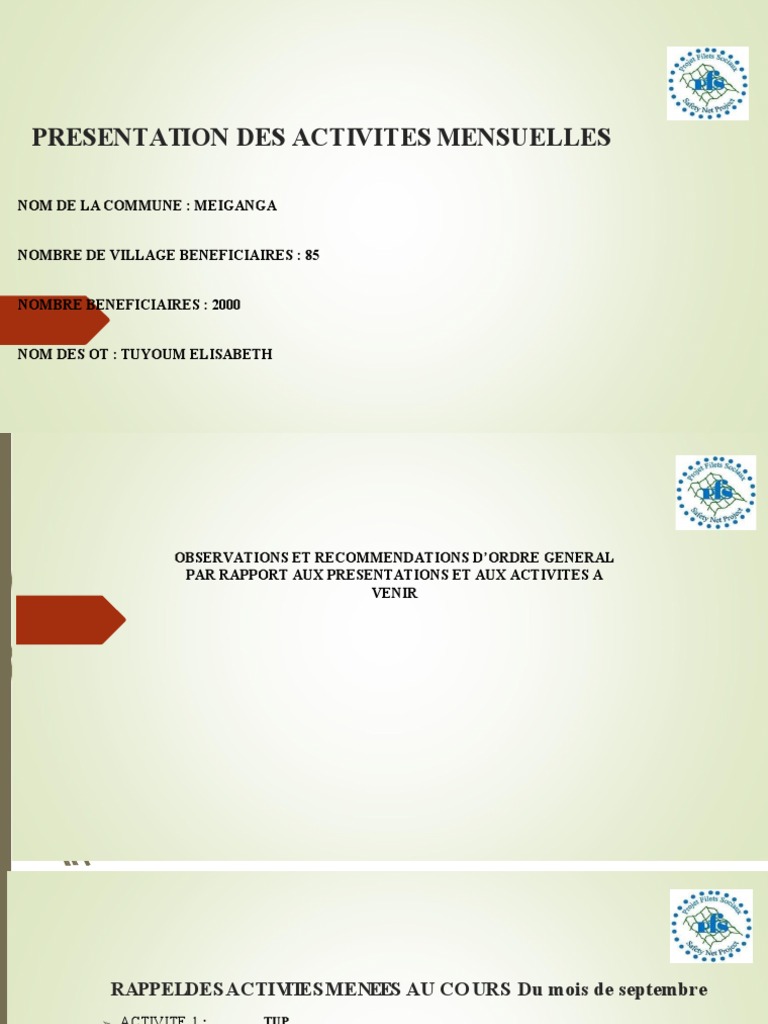 Activités Mensuelles à Meiganga | PDF