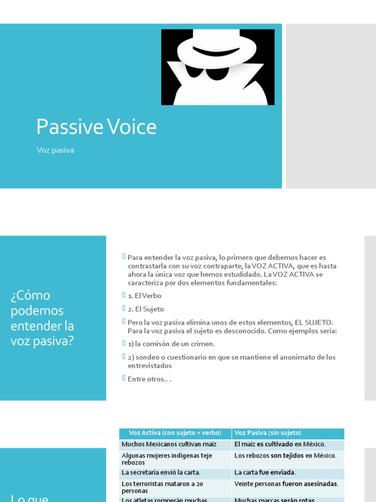 Voz Pasiva | PDF | Sintaxis | Ciencia cognitiva