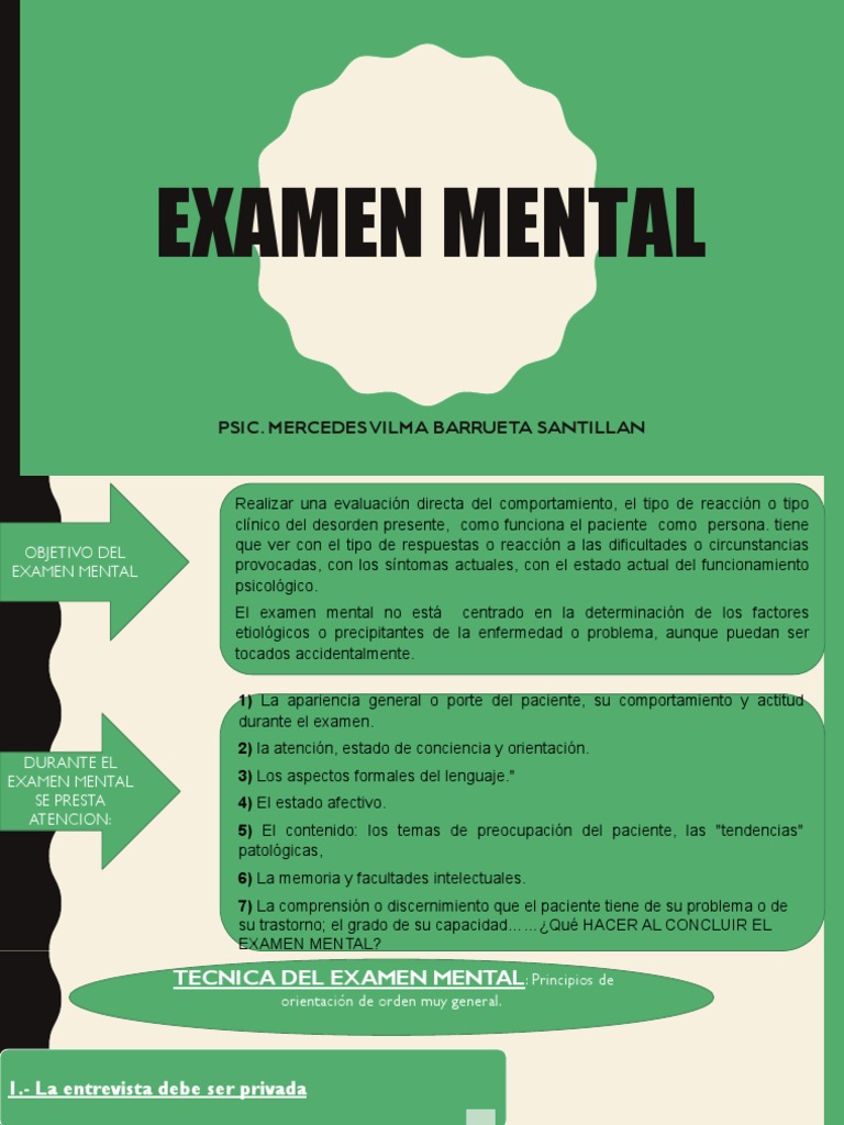 El Examen Mental. Psicologia Clinica | PDF | Mente | Enfermedades y trastornos
