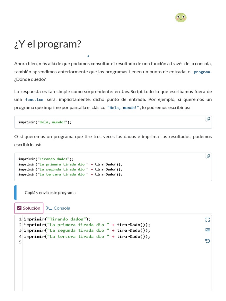 5 - Programación Imperativa - Variables y Procedimientos - ¿Y El Program - Sé Programar | PDF ...