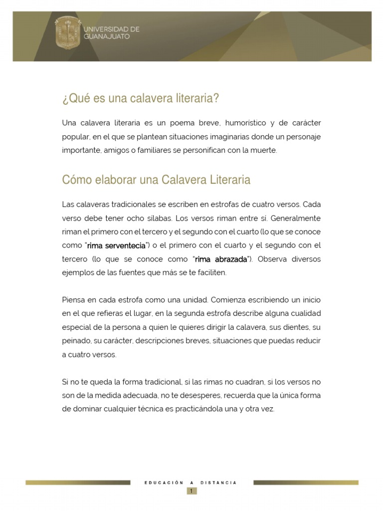 Cómo Elaborar Una Calavera | PDF