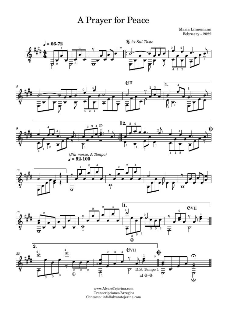 María Linnemann: A Prayer for Peace | PDF | Musicology | Performing Arts