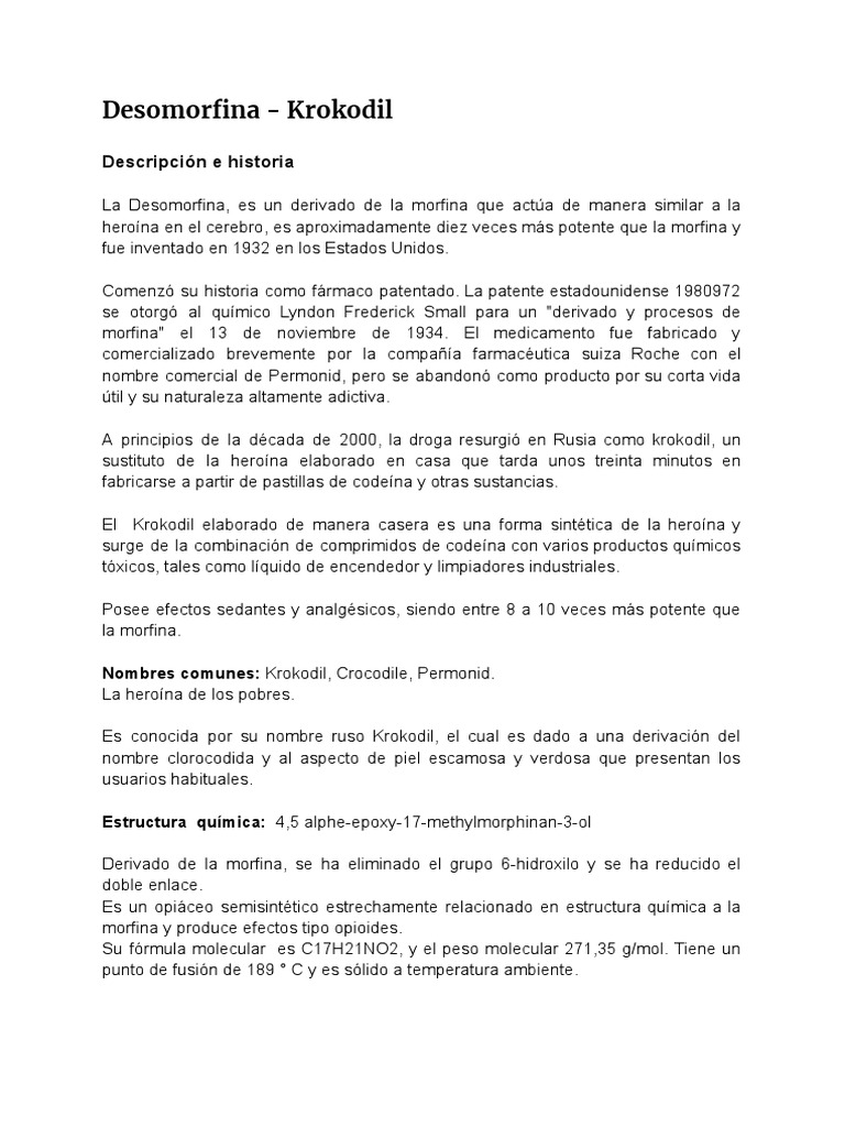 Krokodil | PDF | Heroína | Naloxona