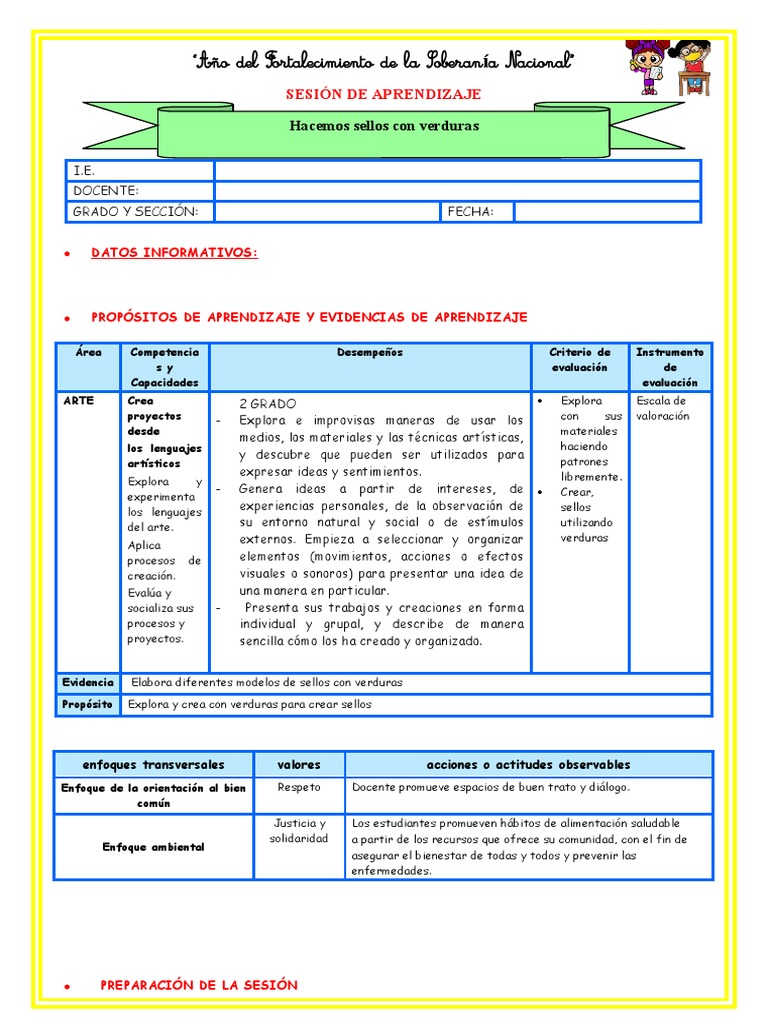 E7 1° Sesion D5 Arte Sellos Con Verduras | PDF | Aprendizaje | Evaluación E7 1° Sesion D5 Arte Sellos Con Verduras | PDF | Aprendizaje | Evaluación