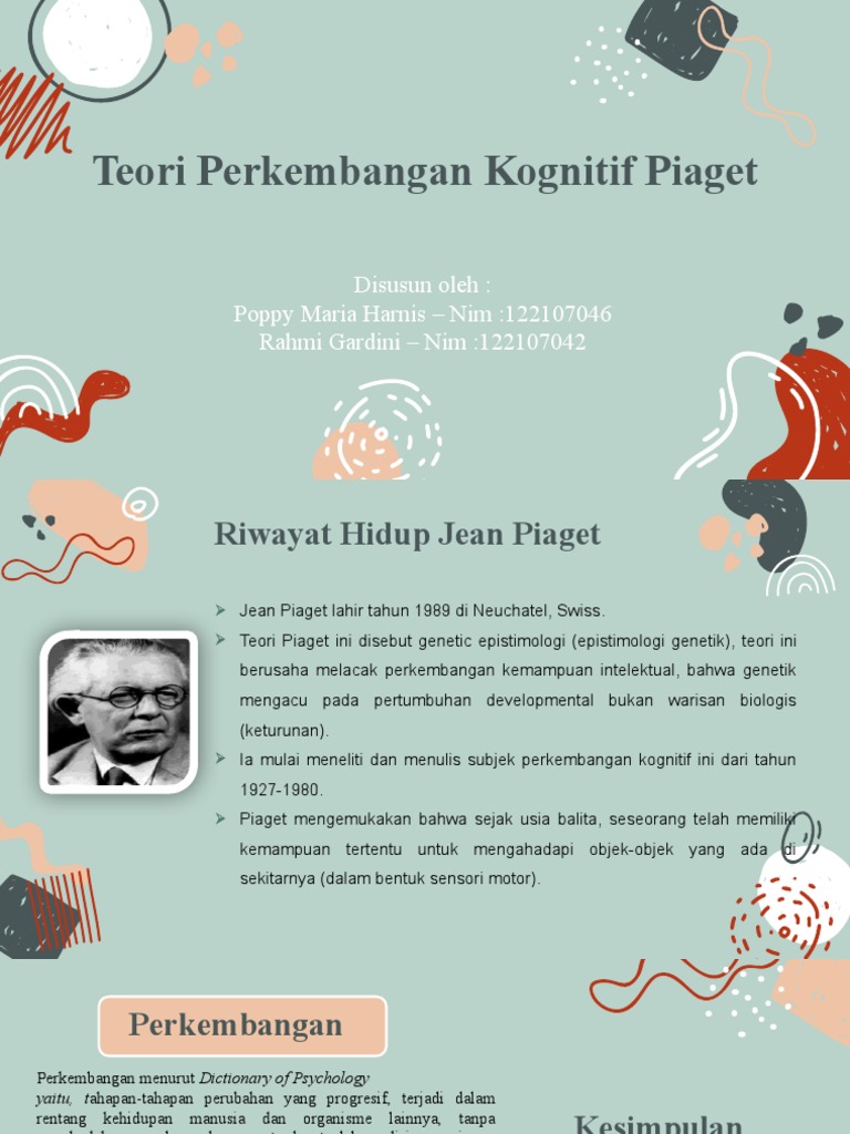 Kelompok 1 Teori Perkembangan Kognitif Jean Piaget Pdf 