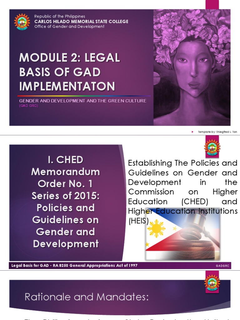 Legal Basis of GAD Implementation in Philippines | PDF | Gender Studies | Discrimination & Race ...