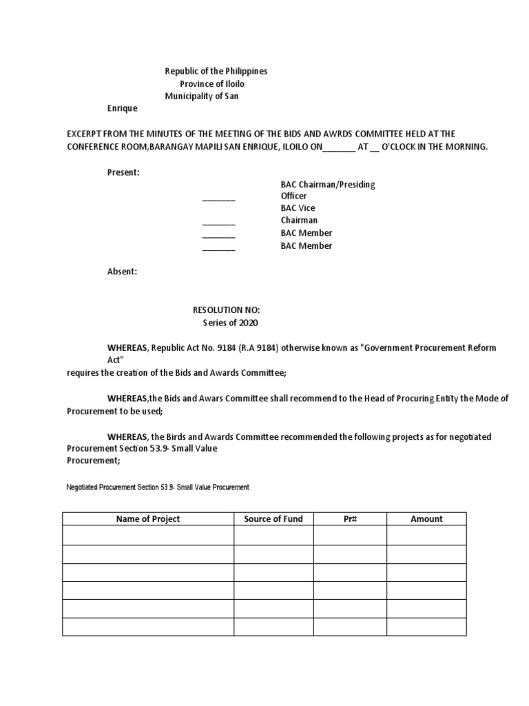 Resolution SK | PDF | Procurement | Government