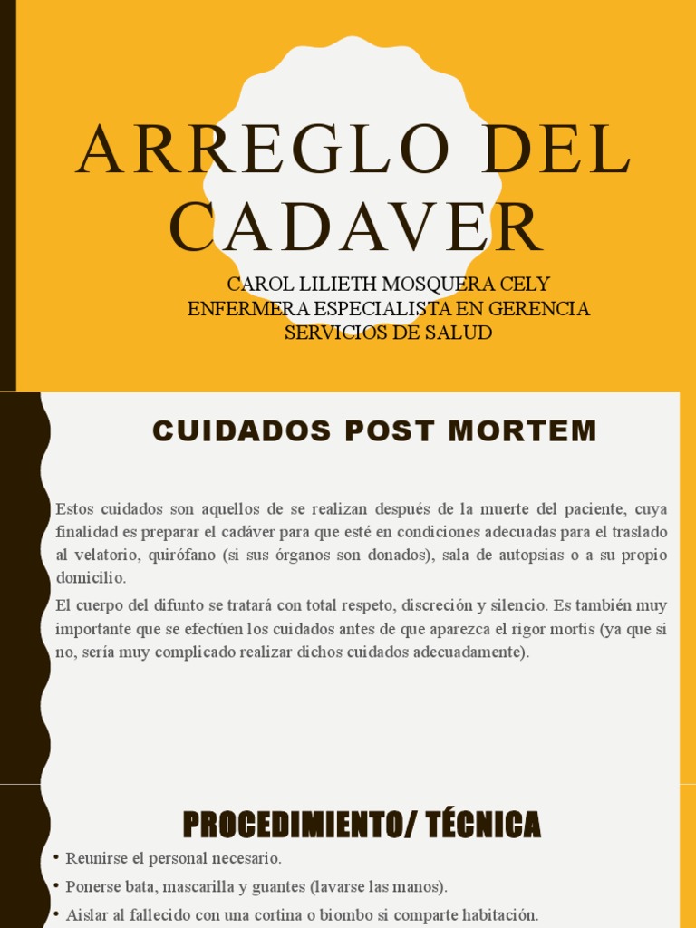 Arreglo Del Cadaver | Descargar gratis PDF | Medicina | Ciencias de la ...