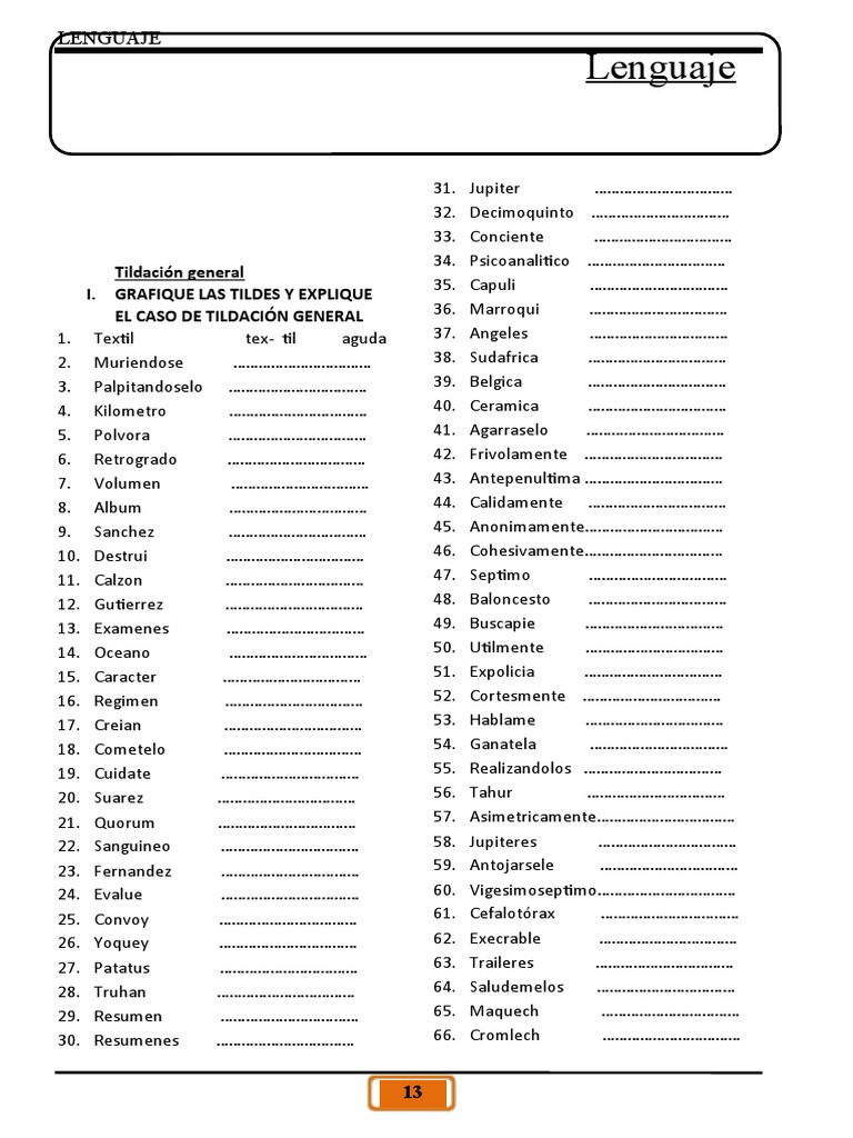 Tildación General | PDF | Lingüística | Fonética