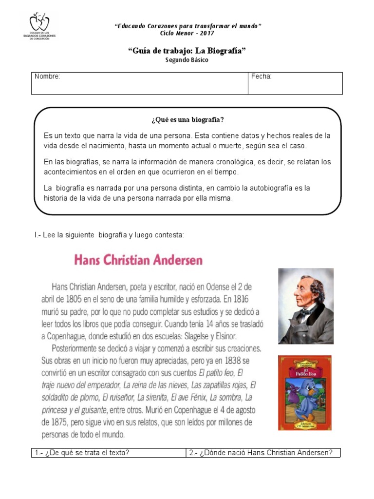 Biografía | PDF | Hans Christian Andersen