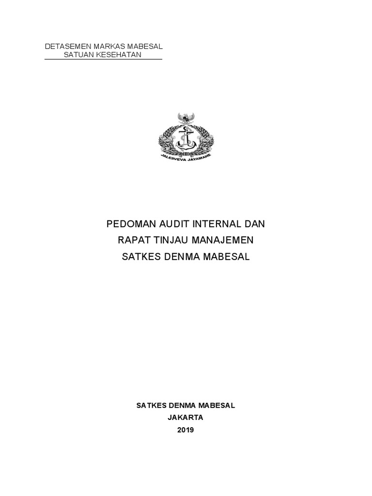 PEDOMAN AUDIT INTERNAL DAN PERTEMUAN TINJAUAN MANAJEMEN SATKES FIXxx | PDF | Pengelolaan ...