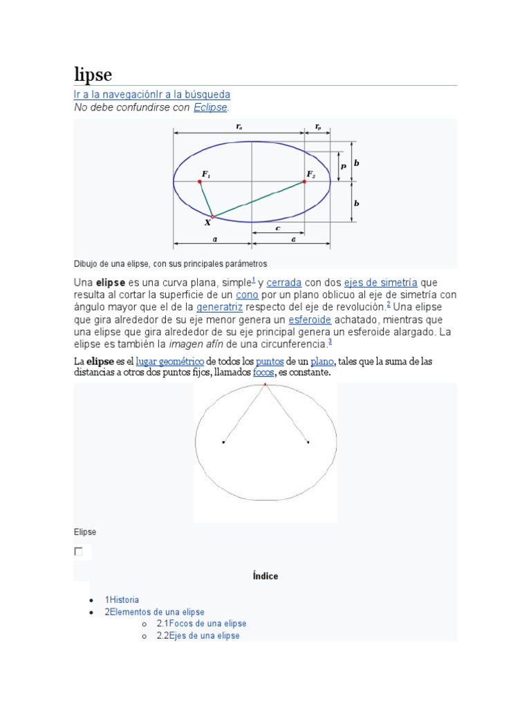 ELIPSE | PDF | Elipse | Geometría Elemental
