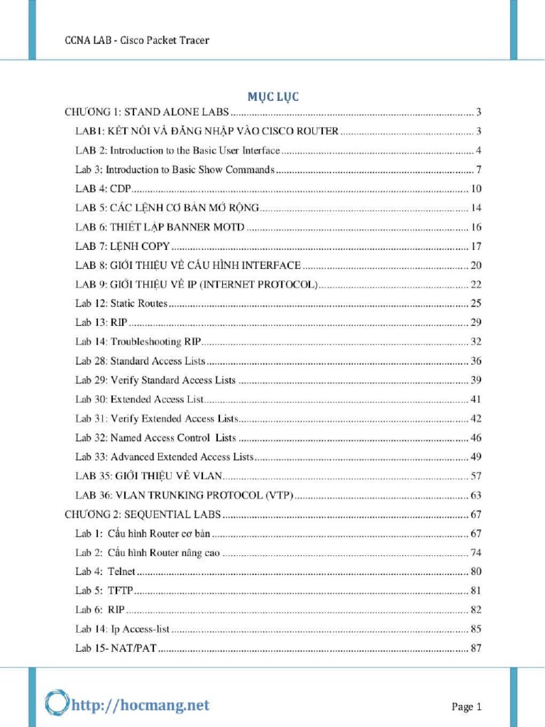 Ccna Lab Cisco Packet Tracer | PDF
