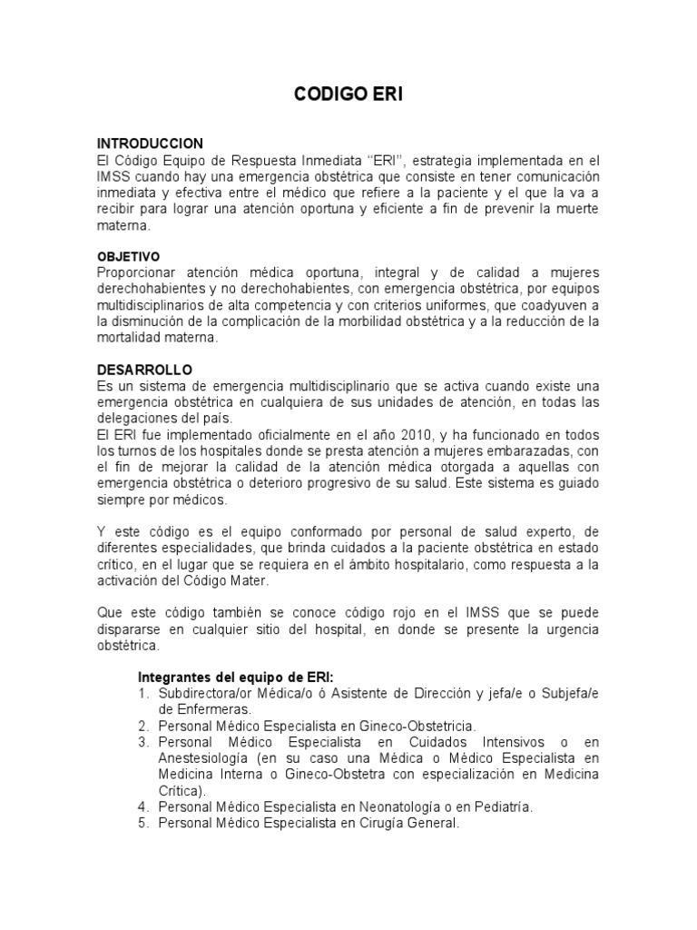 Codigo Mater | PDF | Muerte materna | Cuidado de la salud