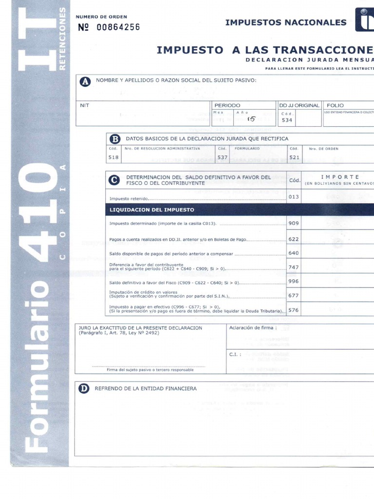 Formulario 410 | PDF