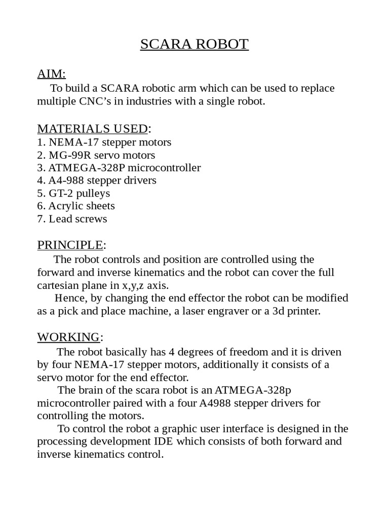 Scara Robot | PDF